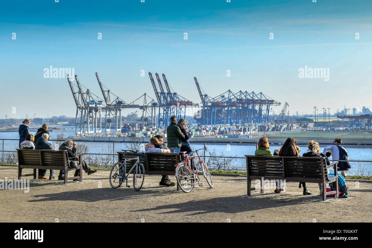 View platform Altonaer balcony, Altona, Hamburg, Germany ...