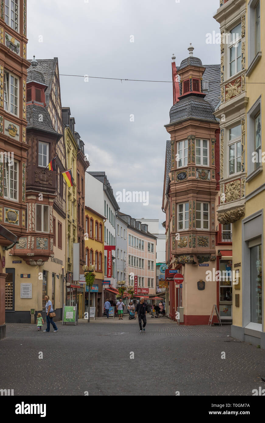 lenz, Germany - located on the confluence of rivers Rhine and Moselle ...