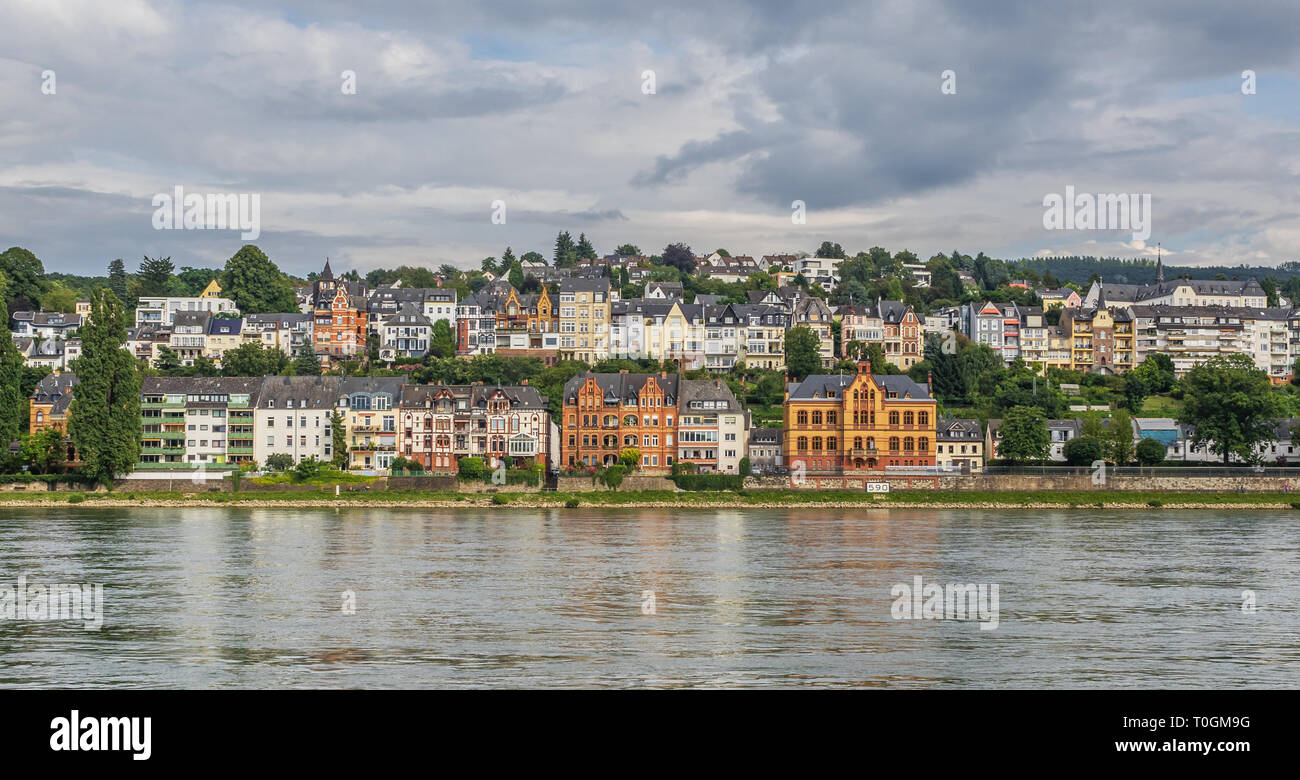 lenz, Germany - located on the confluence of rivers Rhine and Moselle ...