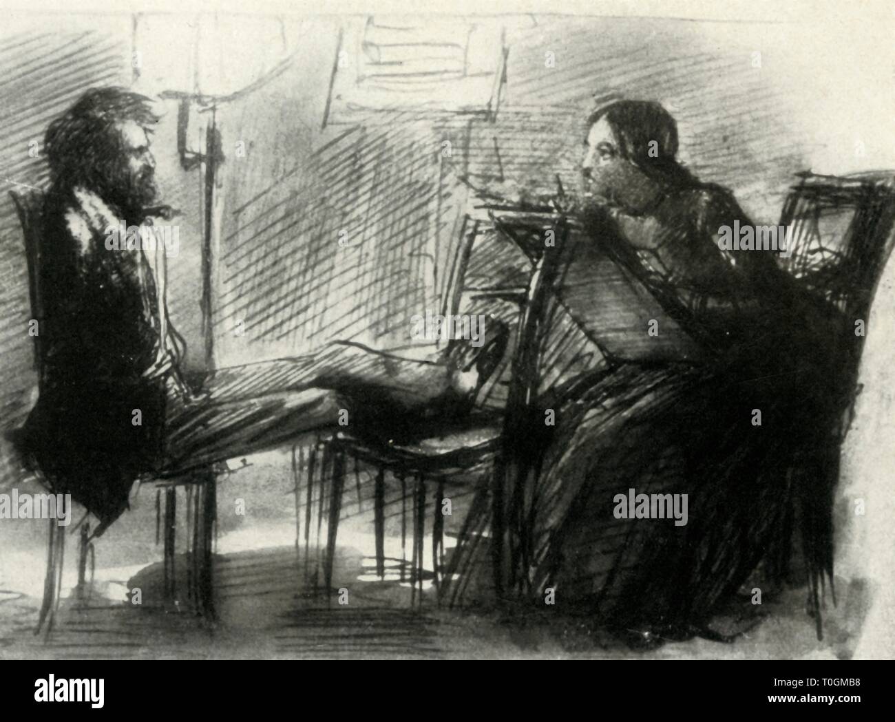 Elizabeth Siddal drawing Rossetti, 1853, (1947). Creator: Dante Gabriel ...