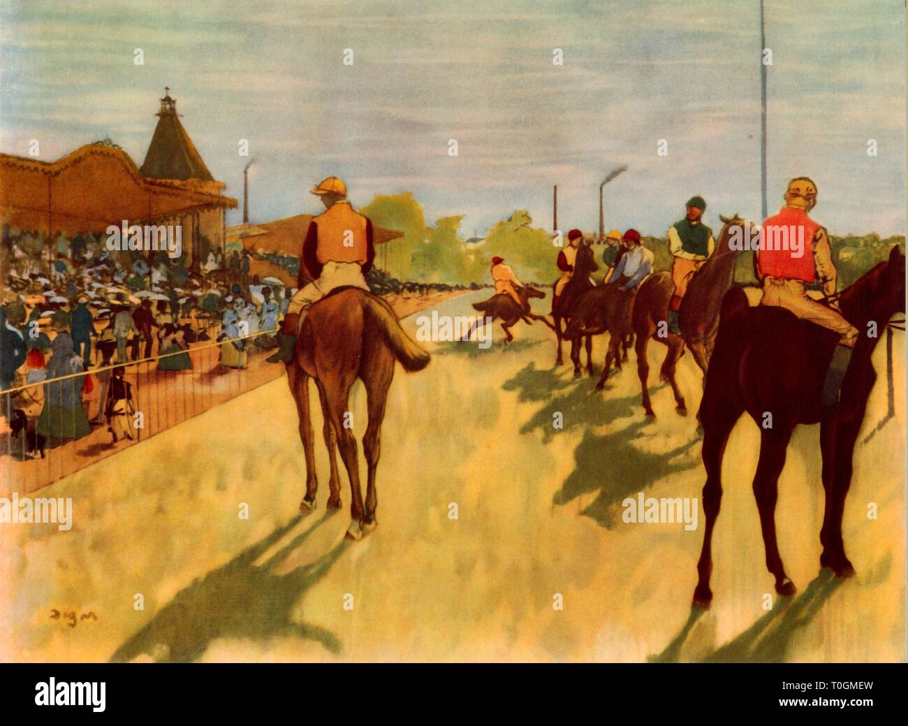 'At the Races', c1866-1868, (1937). Creator: Edgar Degas Stock Photo ...