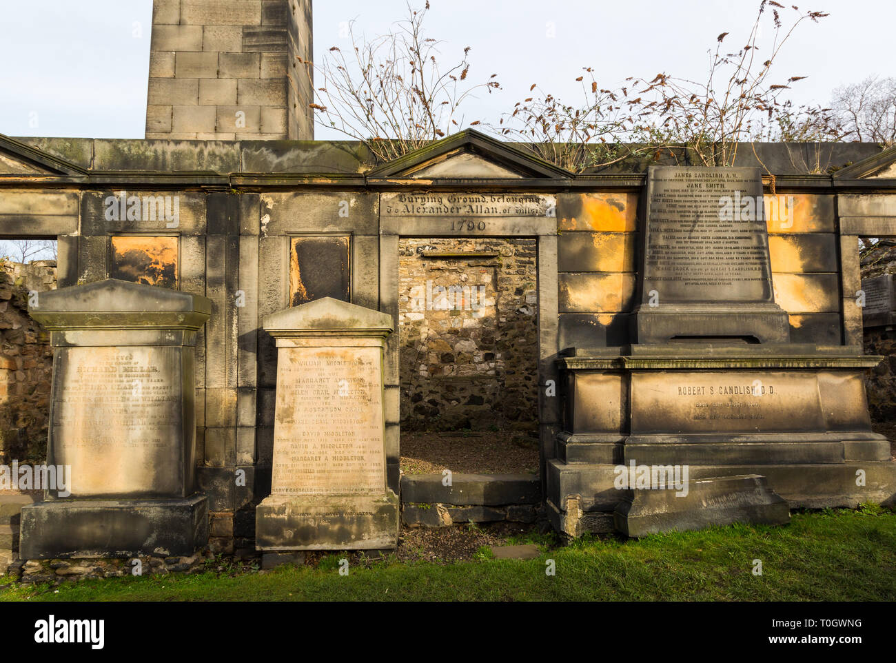 EDINBURGH, SCOTLAND - FEBRUARY 9, 2019 - The Old Calton Burial Ground ...