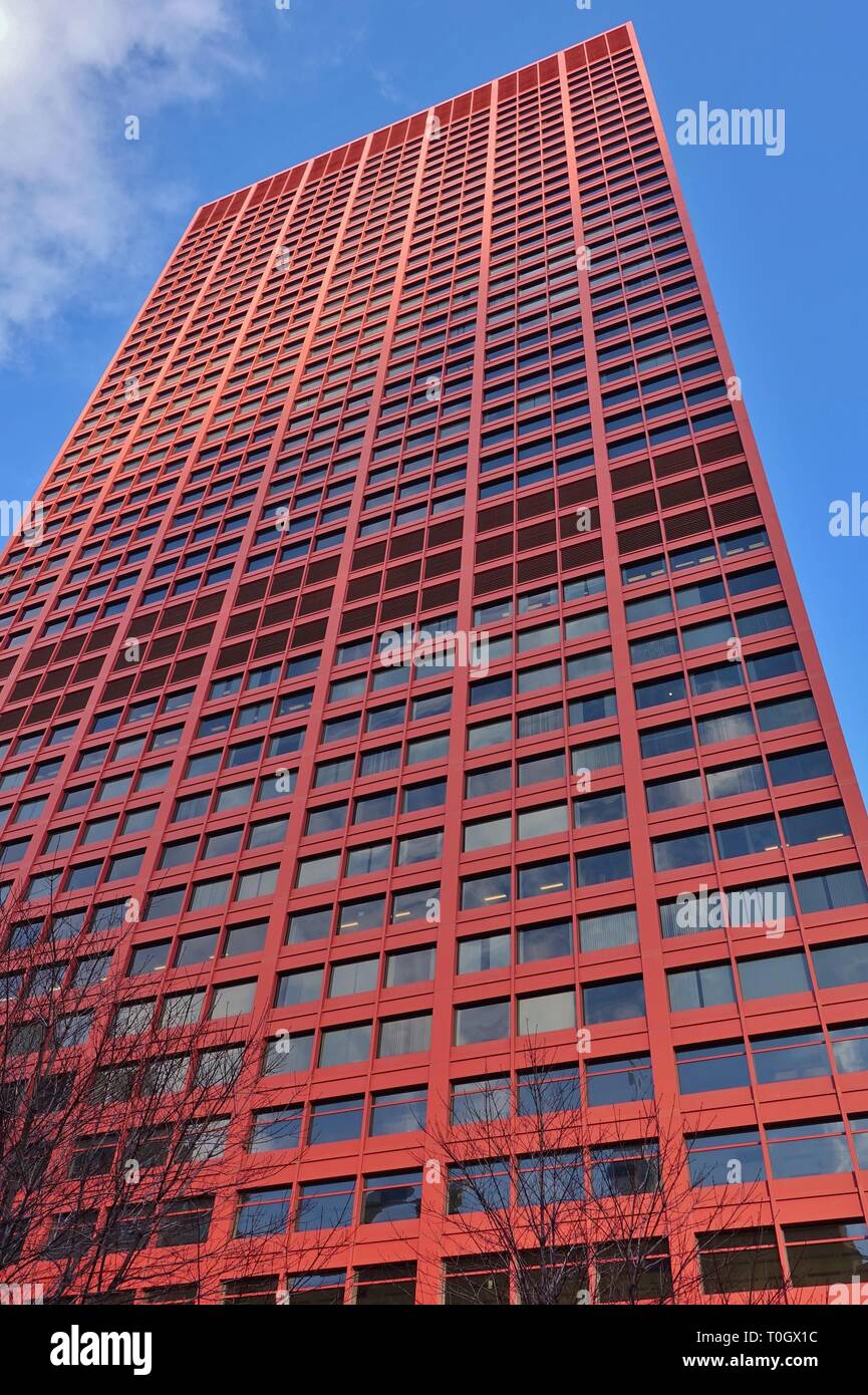CHICAGO, IL -24 FEB 2019- View of the CAN Center (the Big Red), a high ...