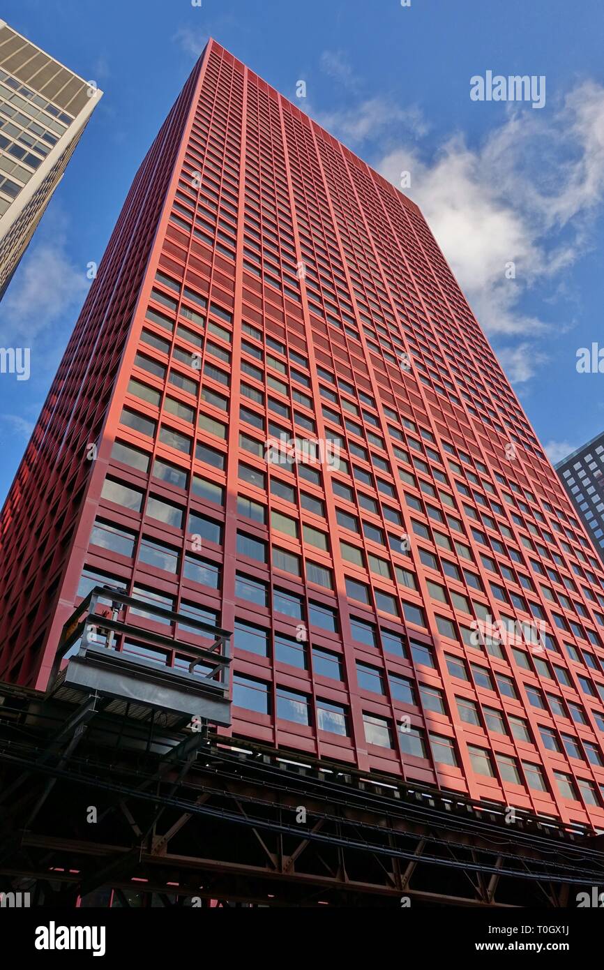 CHICAGO, IL -24 FEB 2019- View of the CAN Center (the Big Red), a high ...
