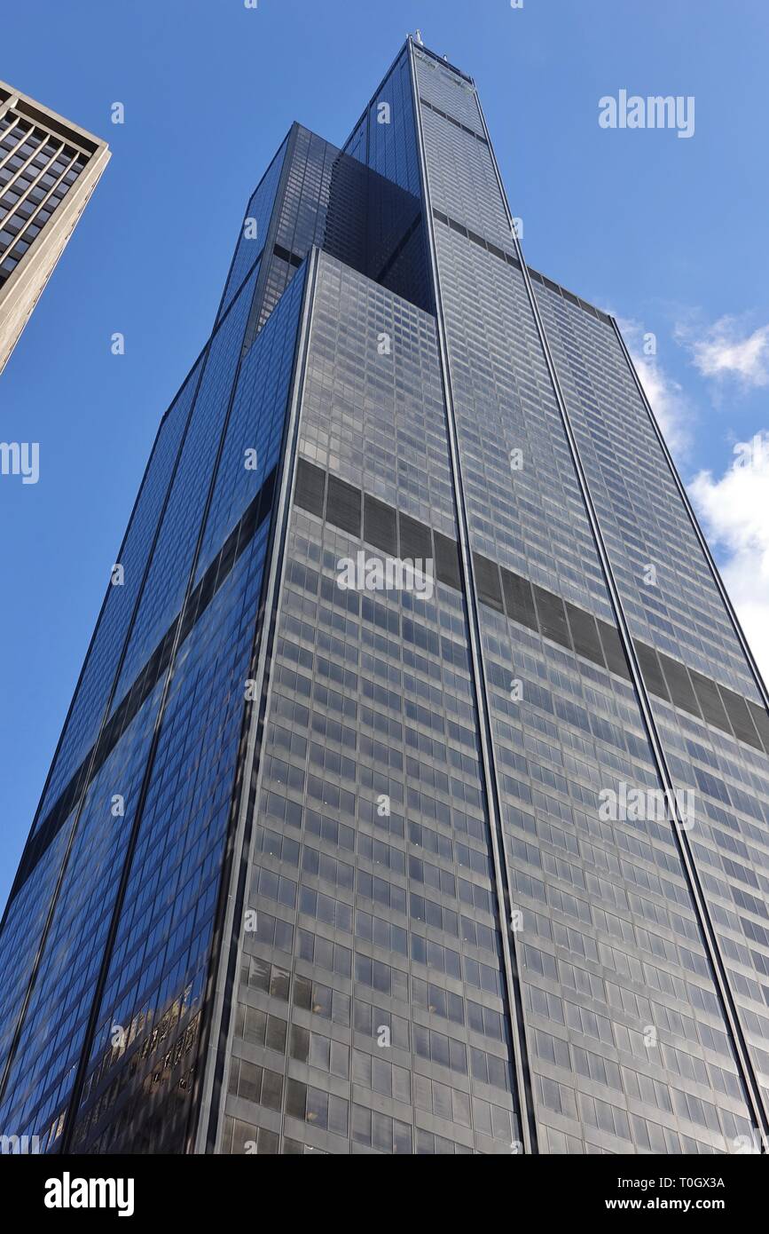 CHICAGO, IL -8 FEB 2019- Day view of the Willis Tower (formerly called ...