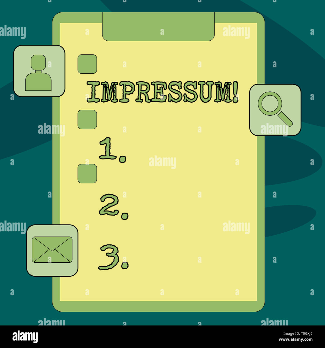 Text sign showing Impressum. Business photo showcasing Impressed ...