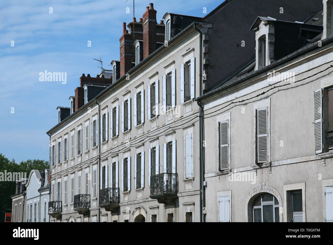 old fashioned European small town apartment buildings Stock Photo - Alamy