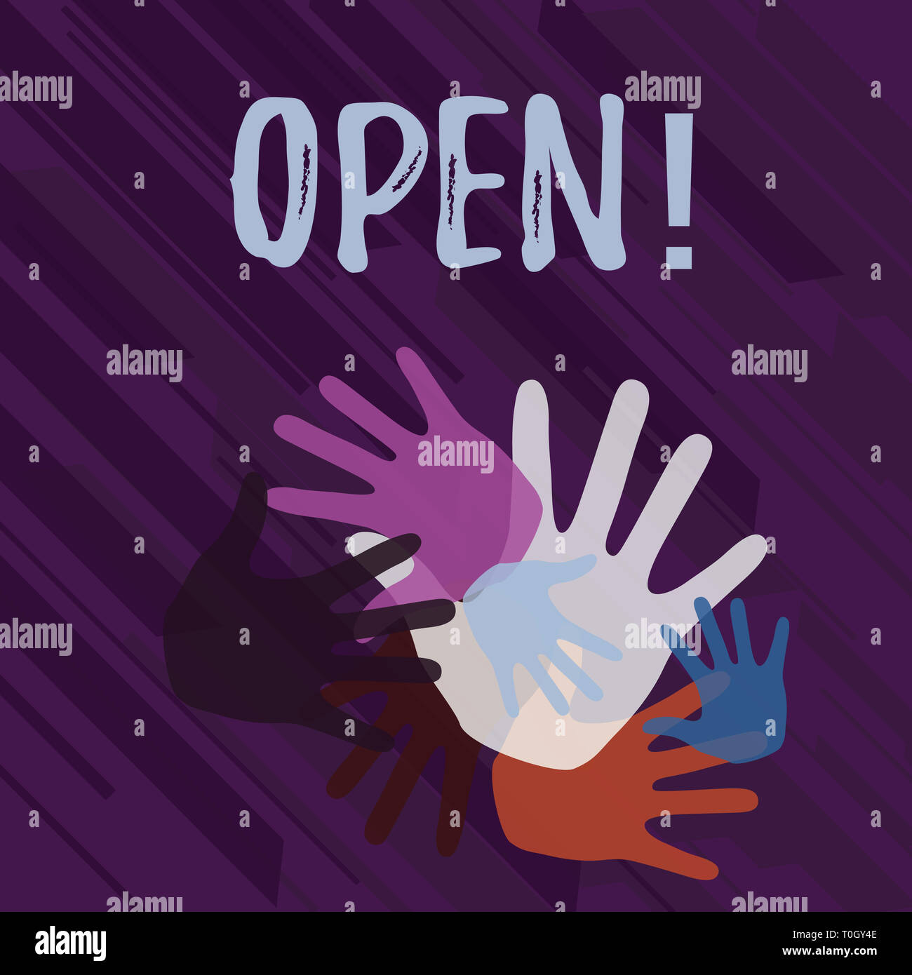 Handwriting text Open. Conceptual photo Allow things to pass through or ...