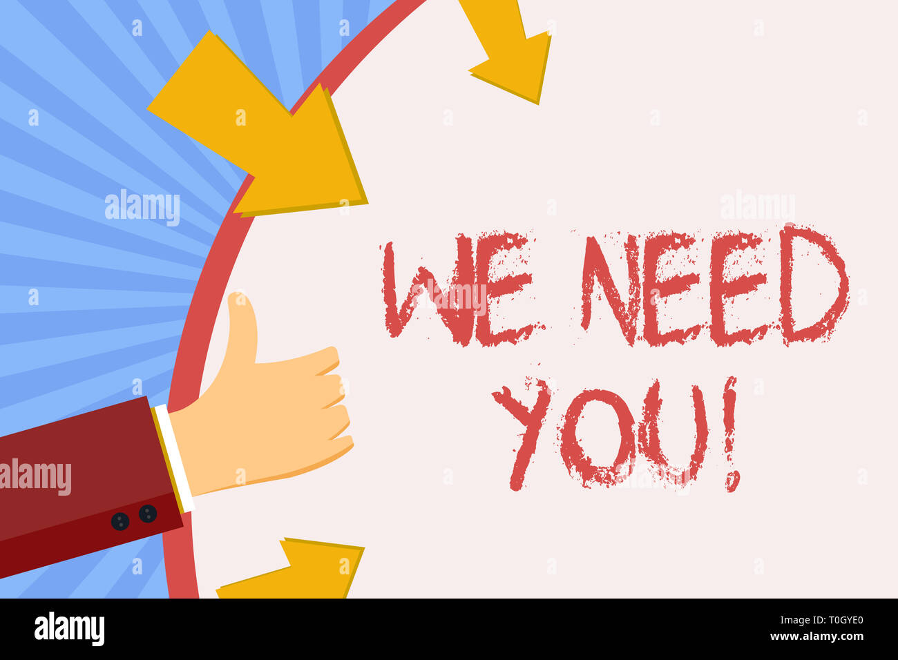 Writing note showing We Need You. Business concept for asking someone ...