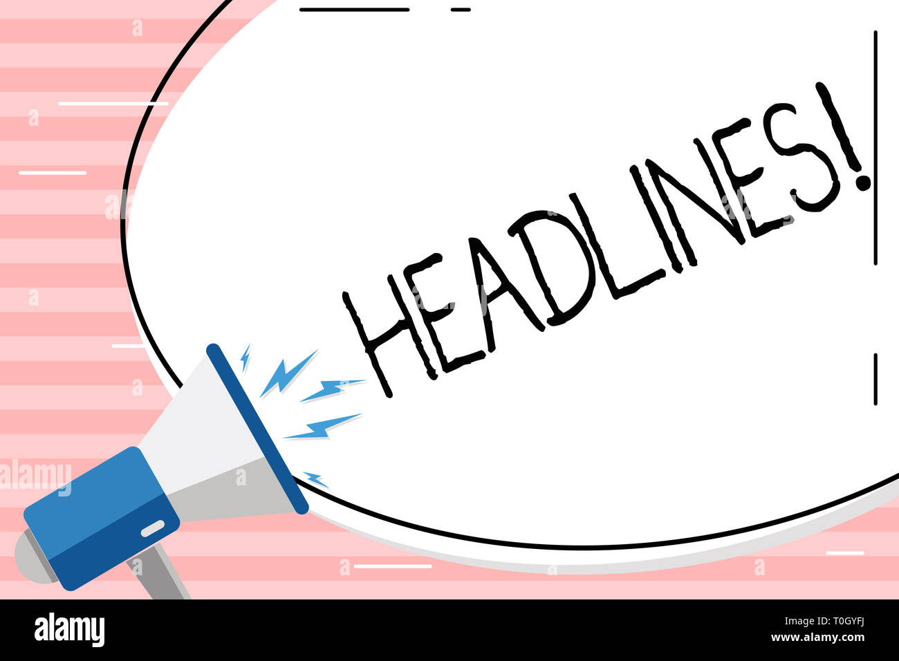 Conceptual hand writing showing Headlines. Concept meaning Heading at ...