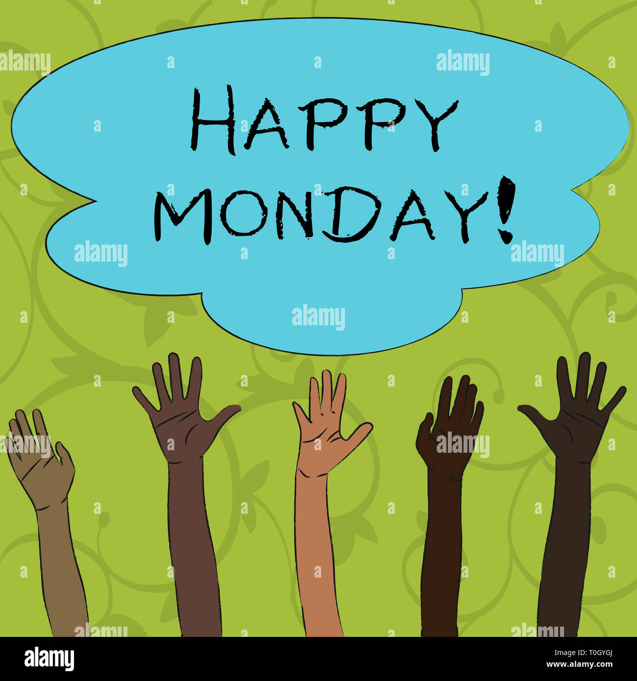 Writing note showing Happy Monday. Business concept for telling that ...