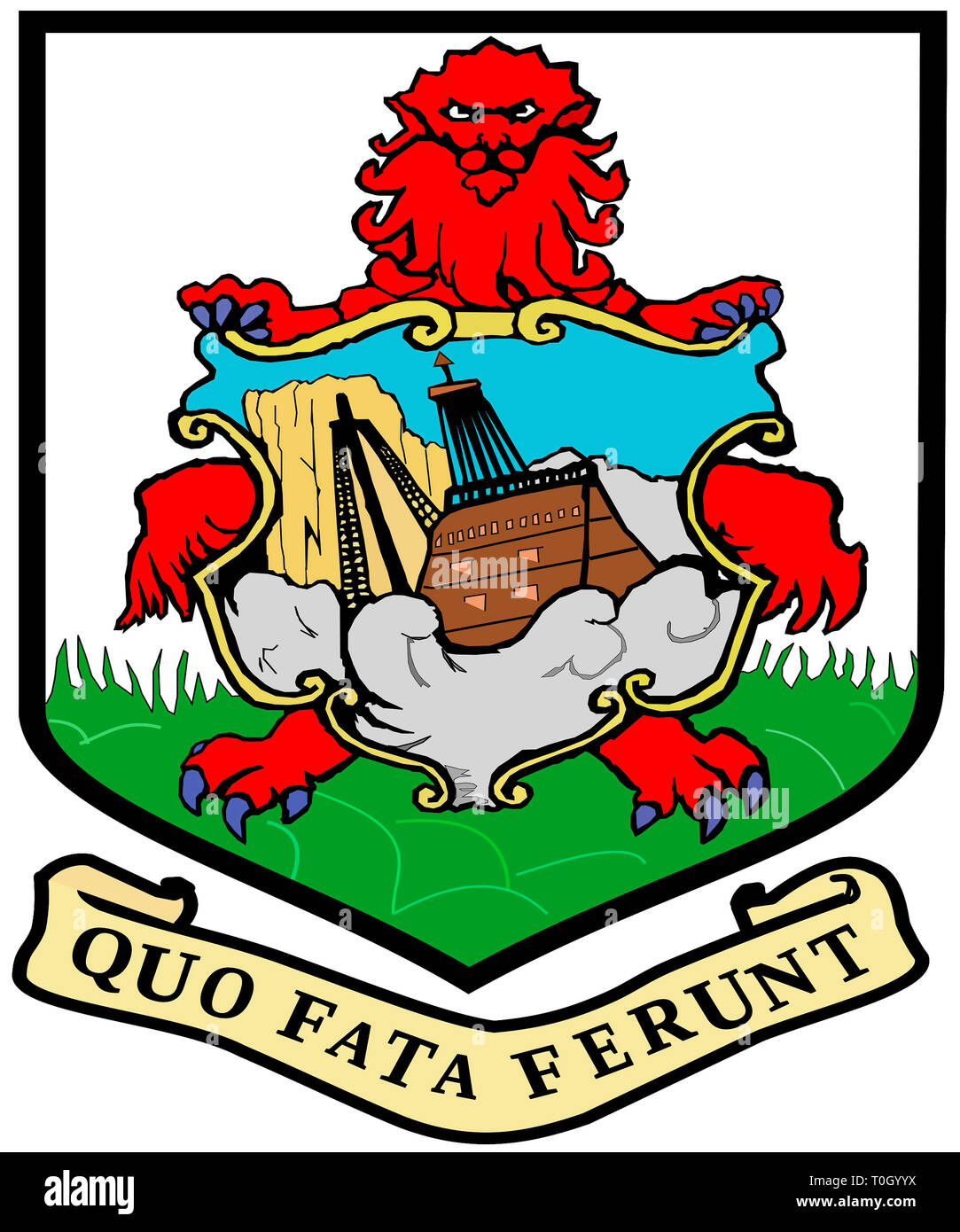 Coat of arms of the British overseas territory Islands of Bermuda Stock ...