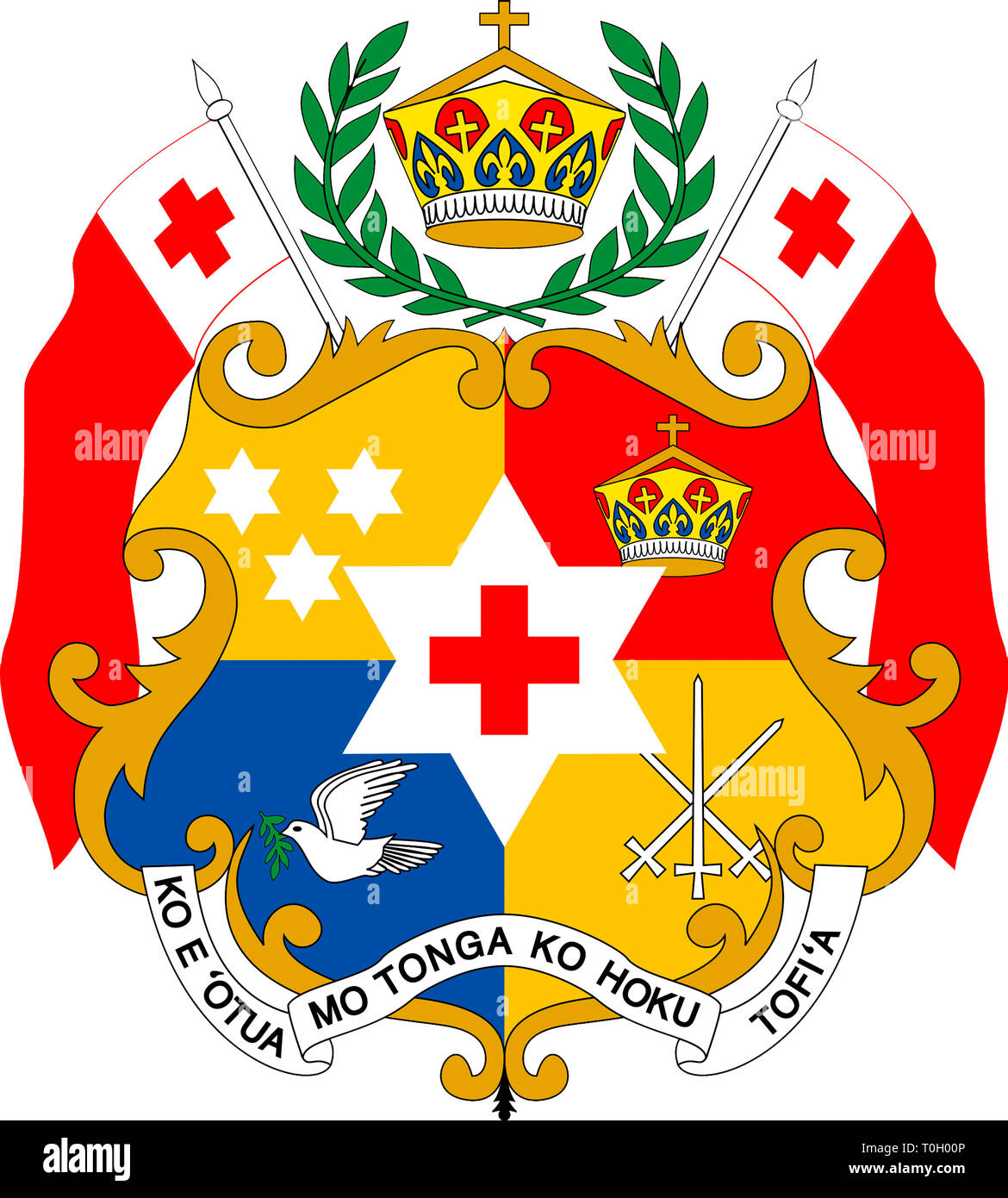 National coat of arms of the Kingdom Tonga Stock Photo - Alamy