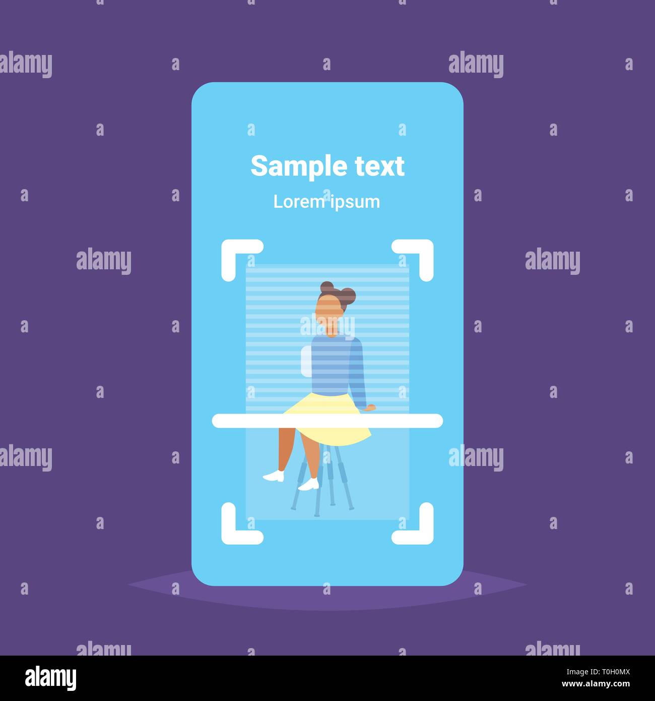 technological machine scanning of young african woman recognizing the ...