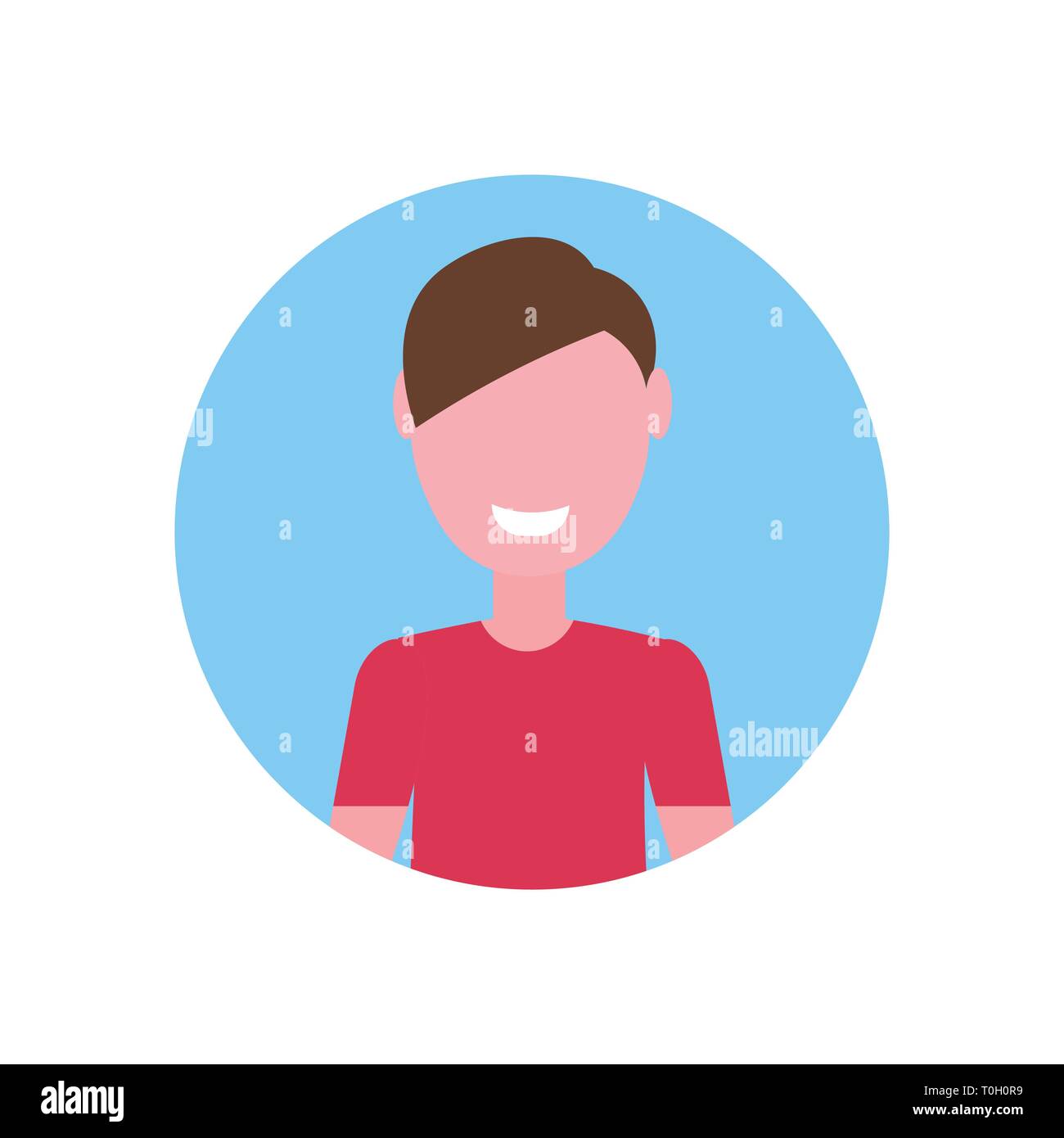 happy caucasian boy face avatar little child male cartoon character ...