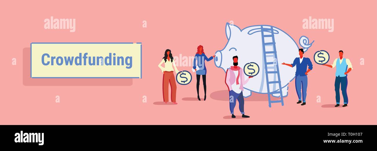 businesspeople group investment money investor crowdfunding concept ...
