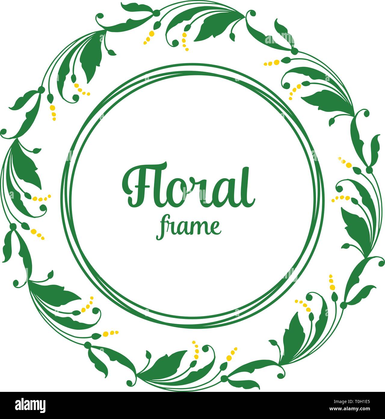 Vector illustration elegant yellow floral frame for greeting card hand ...
