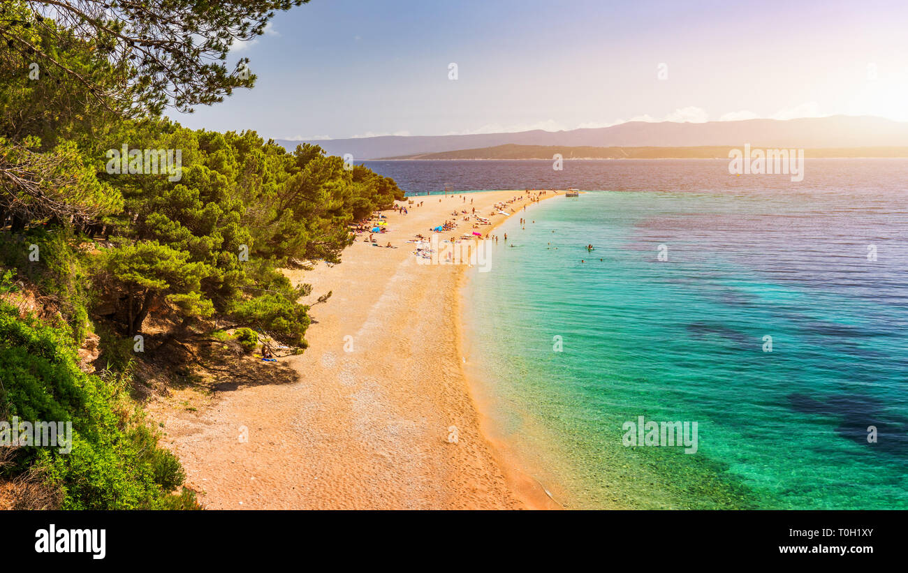 Zlatni Rat (Golden Cape or Golden Horn) famous turquoise beach in Bol ...