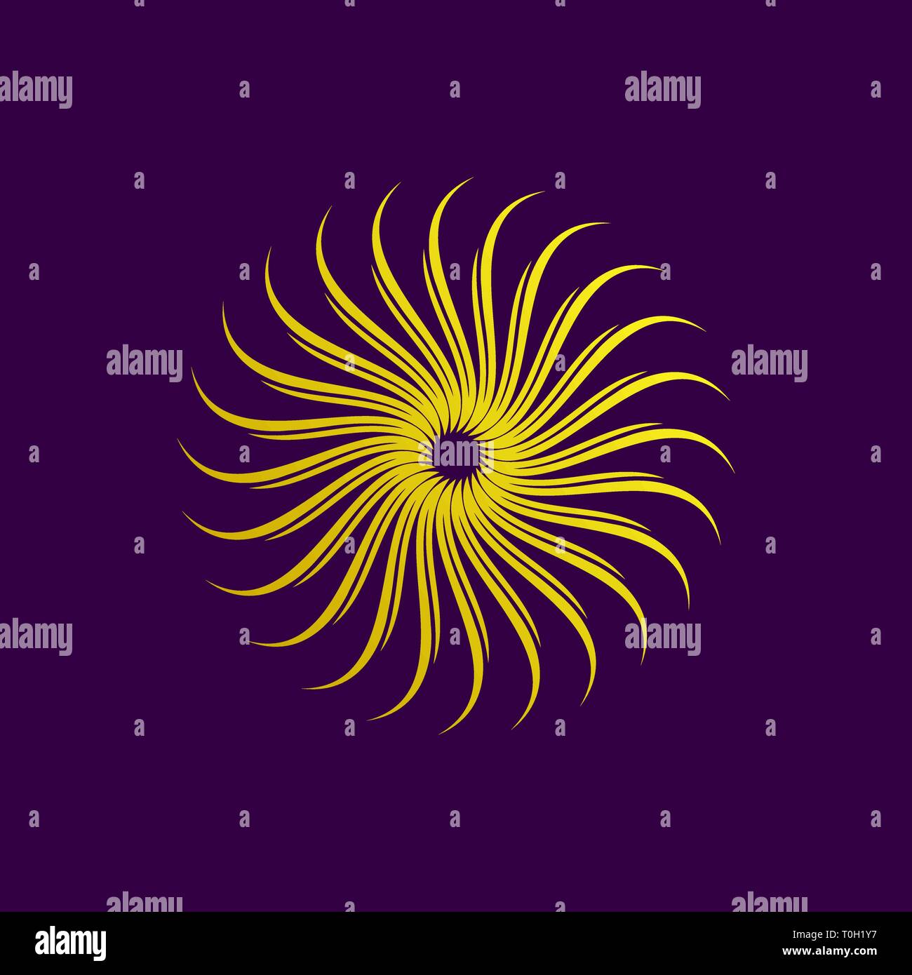 Linear drawing radial sun Stock Vector Images - Alamy