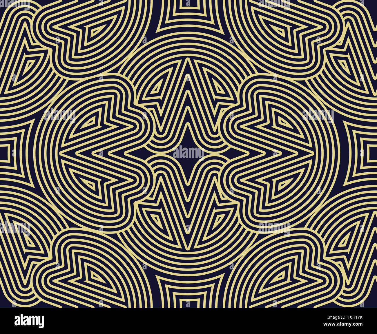 Vector Seamless Pattern Of Overlapping Arcs In Art Deco Style Modern