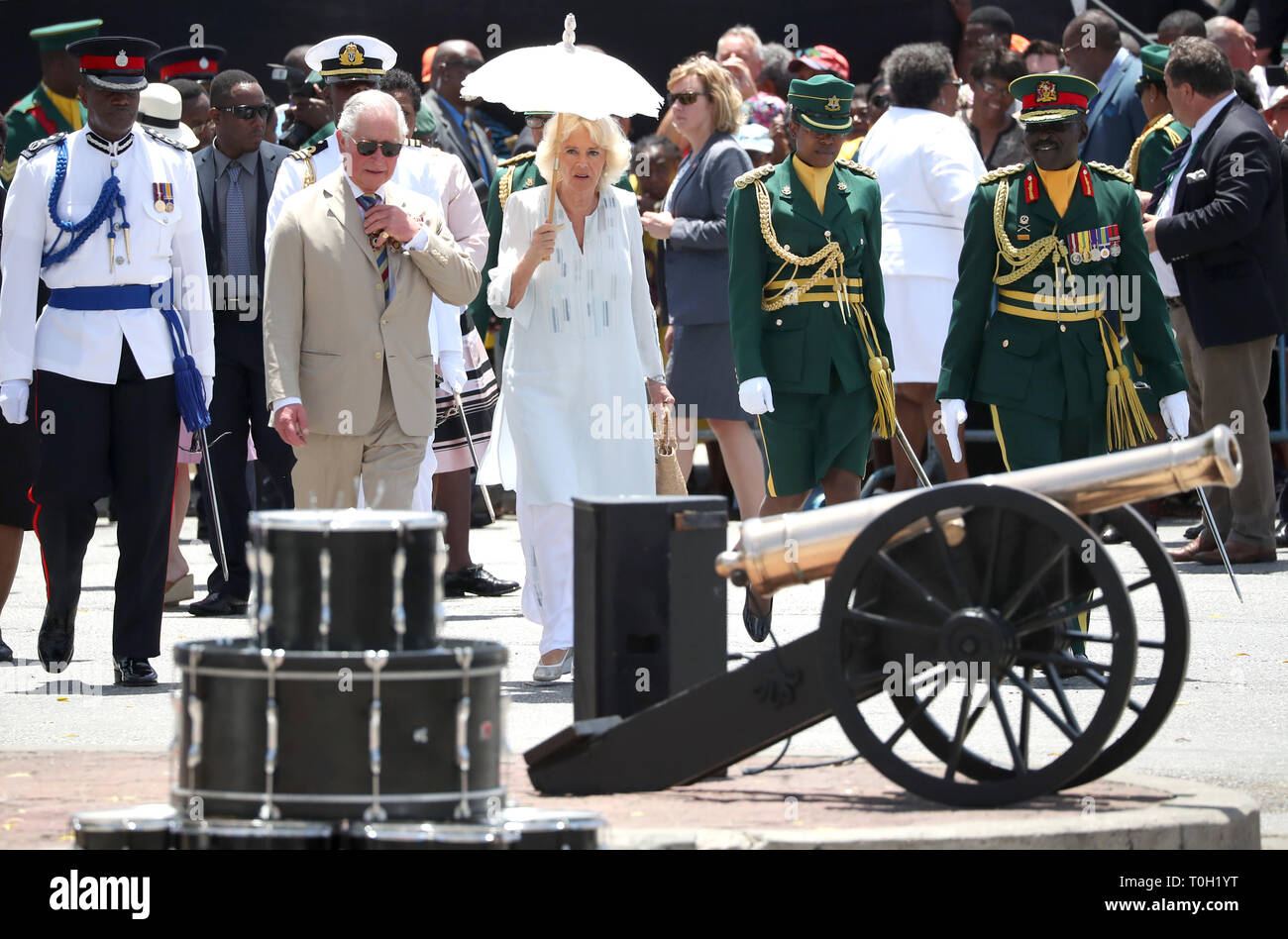 The Prince of Wales and the Duchess of Cornwall in Heroes Square ...