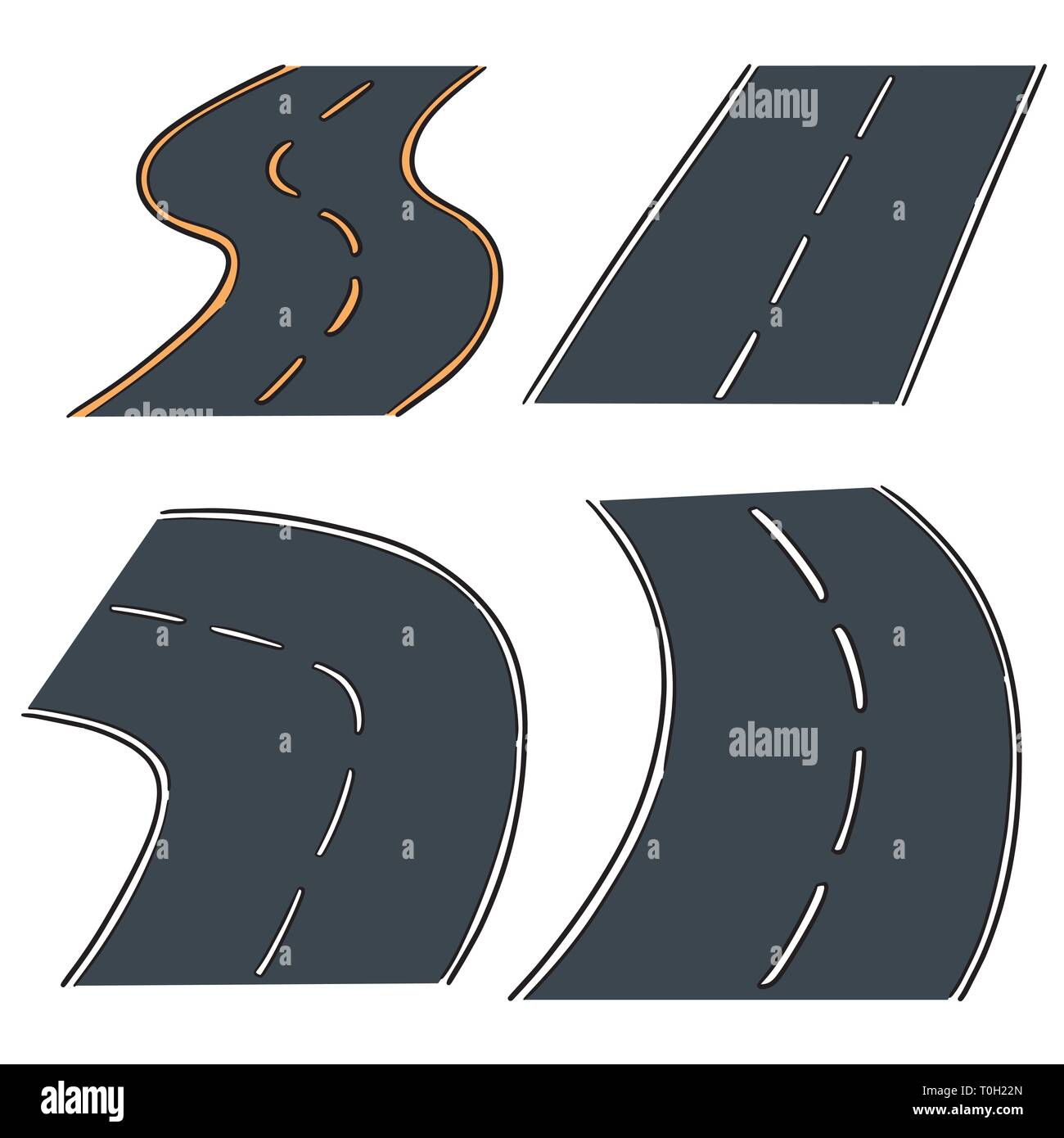 vector set of road Stock Vector Image & Art - Alamy