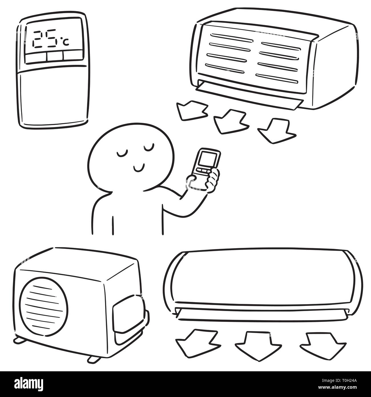 Hand air conditioner remote Black and White Stock Photos & Images - Alamy