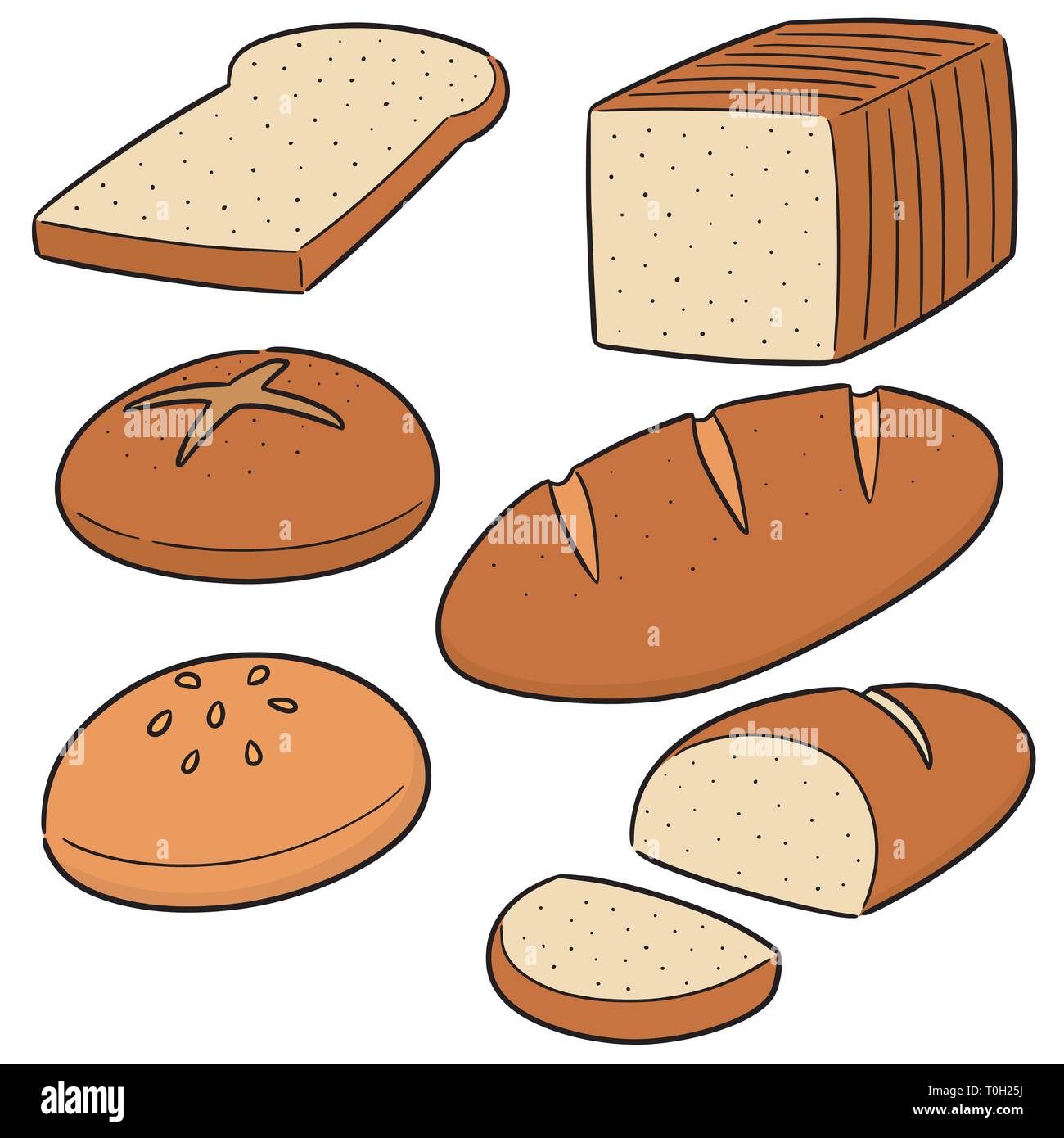 vector set of bread Stock Vector Image & Art - Alamy