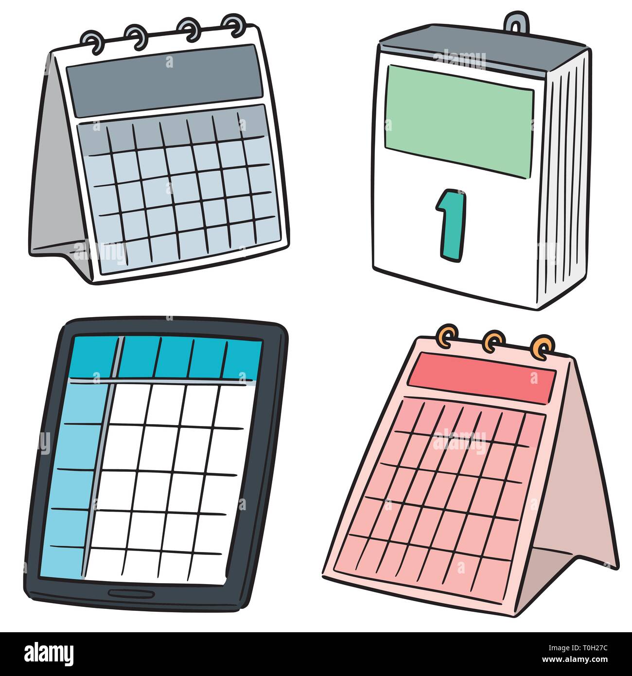 vector set of calendar Stock Vector Image & Art - Alamy