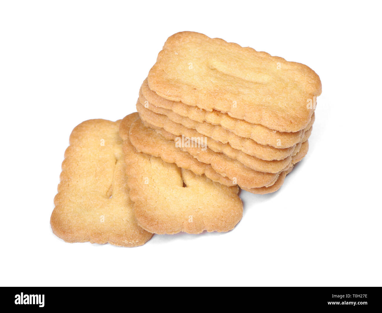 Heap of rectangular cookies isolated on white background Stock Photo ...