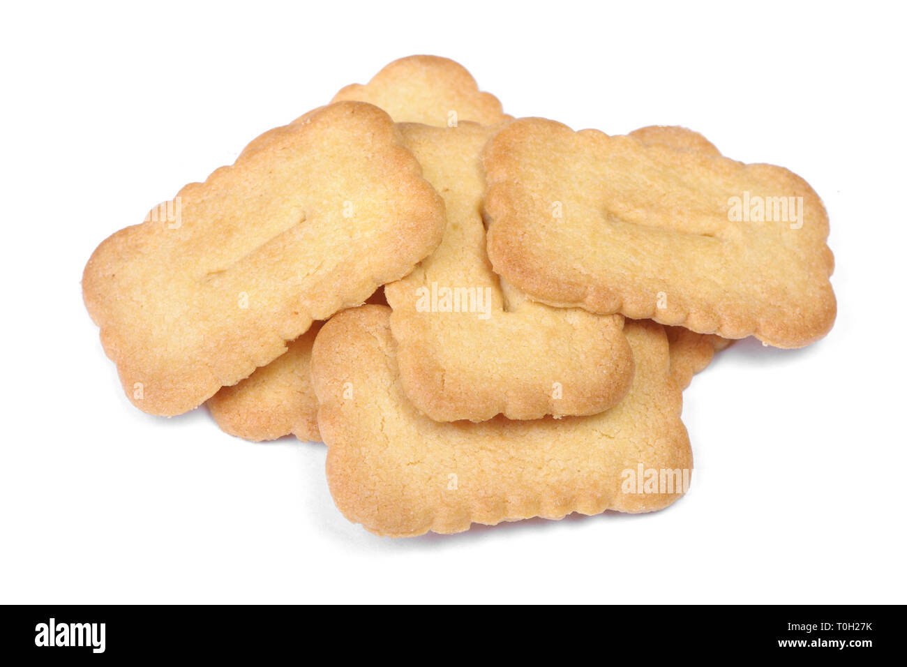 Heap of rectangular cookies isolated on white background Stock Photo ...