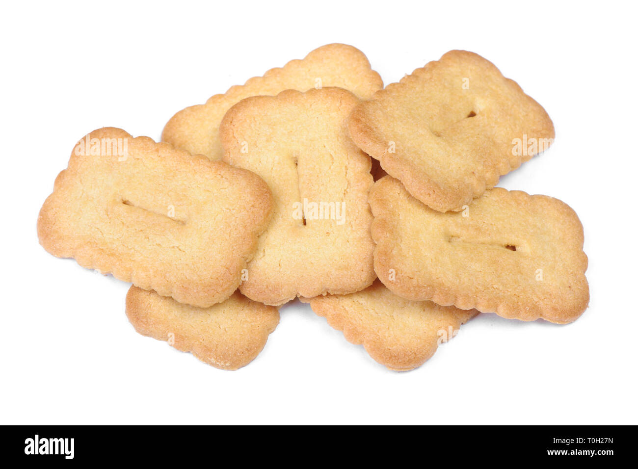 Heap of rectangular cookies isolated on white background Stock Photo ...