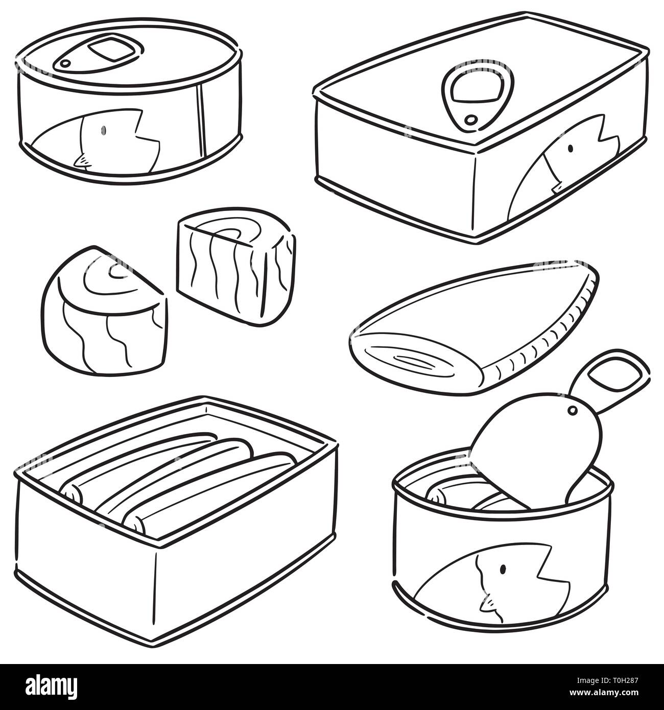 vector set of canned fish Stock Vector Image & Art - Alamy