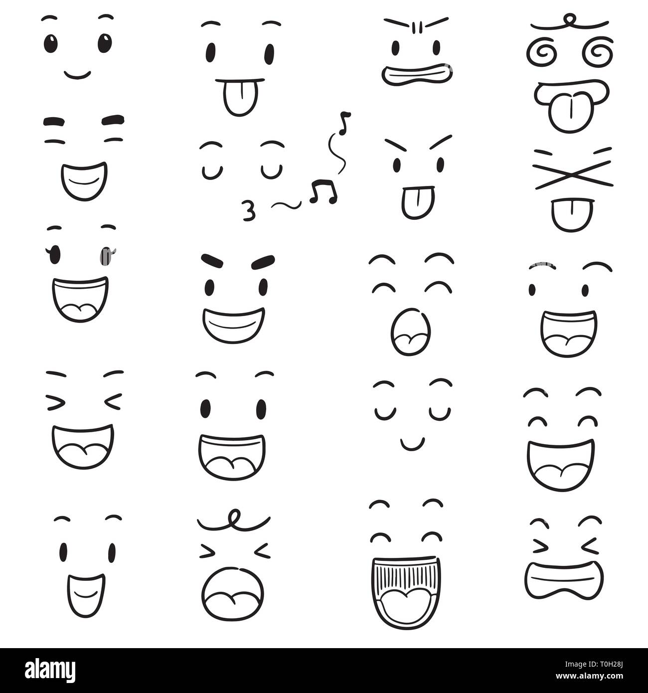 vector set of cartoon face Stock Vector Image & Art - Alamy