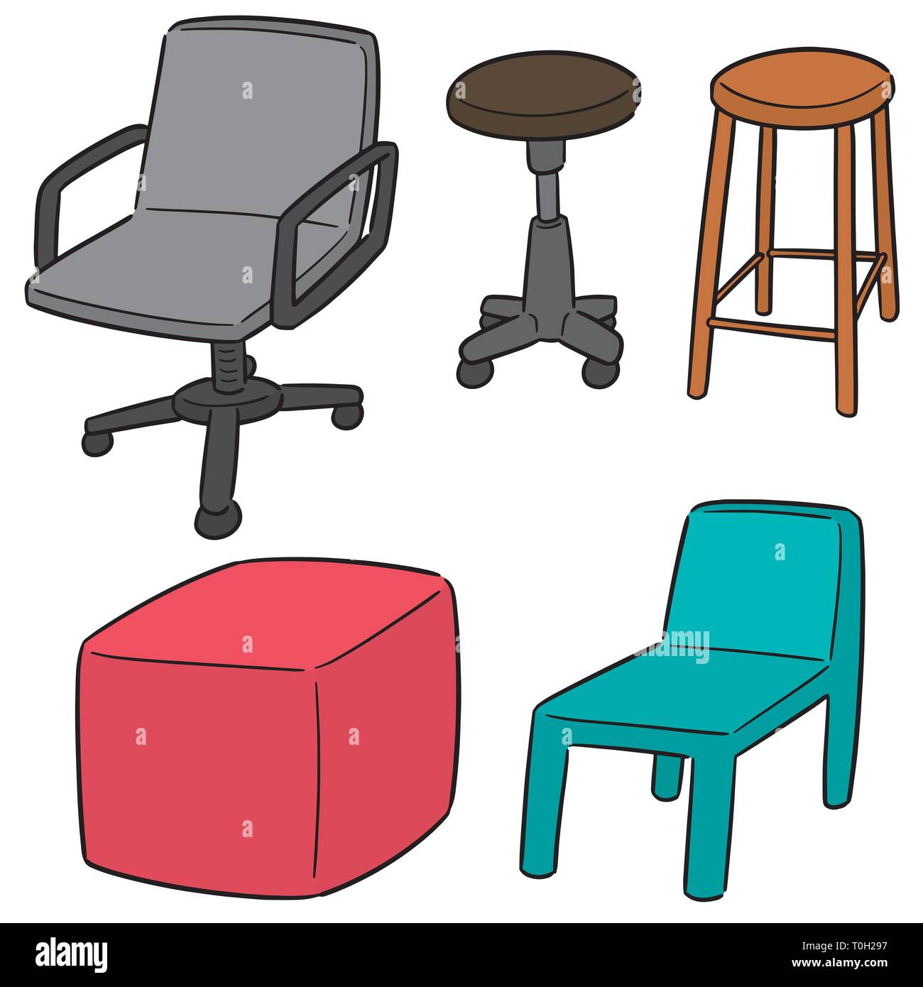 vector set of chair Stock Vector Image & Art - Alamy