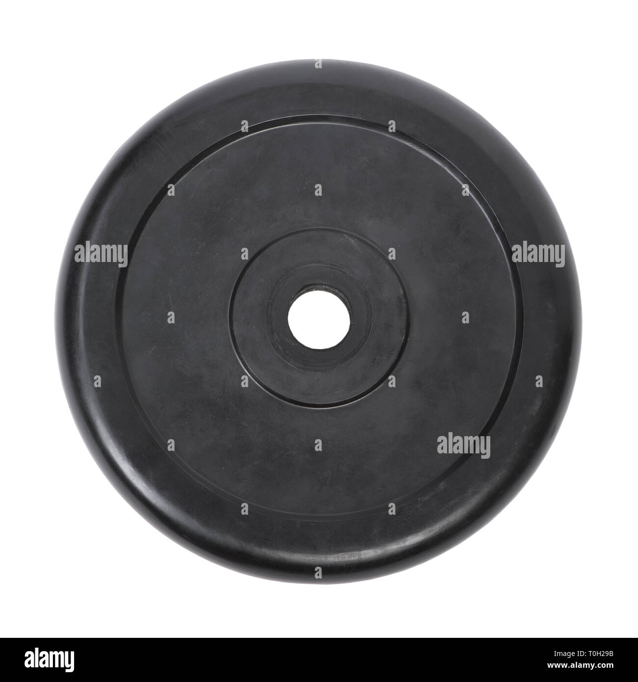 Professional weight plates of adjustable dumbbell isolated on white ...