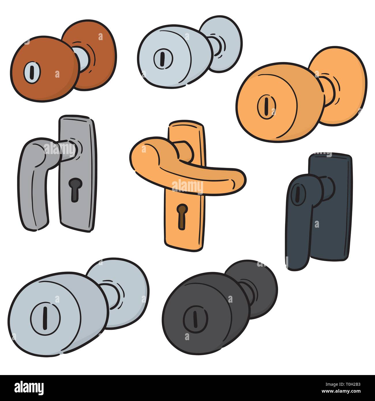 vector set of door knob Stock Vector Image & Art - Alamy