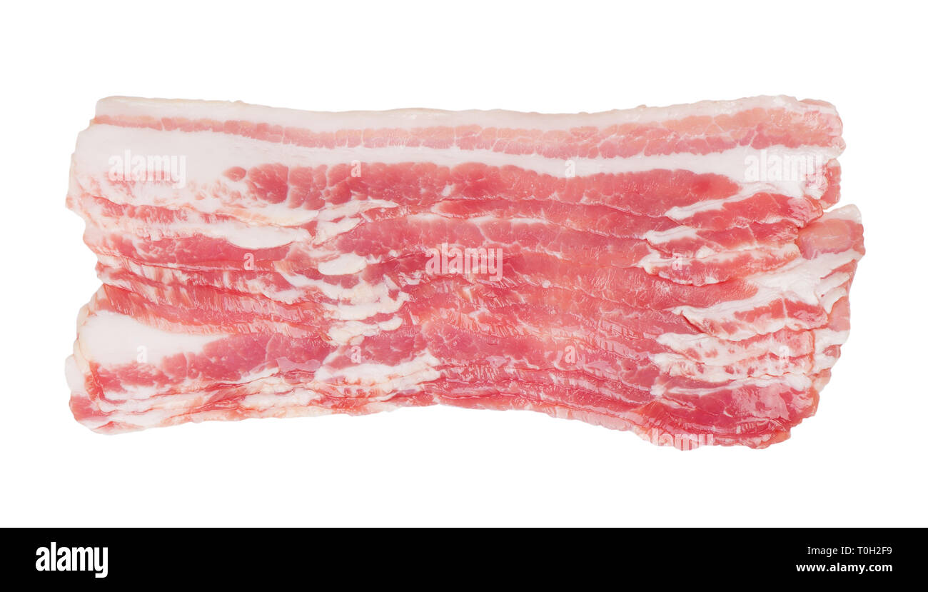 Several slices of bacon isolated on white Stock Photo - Alamy