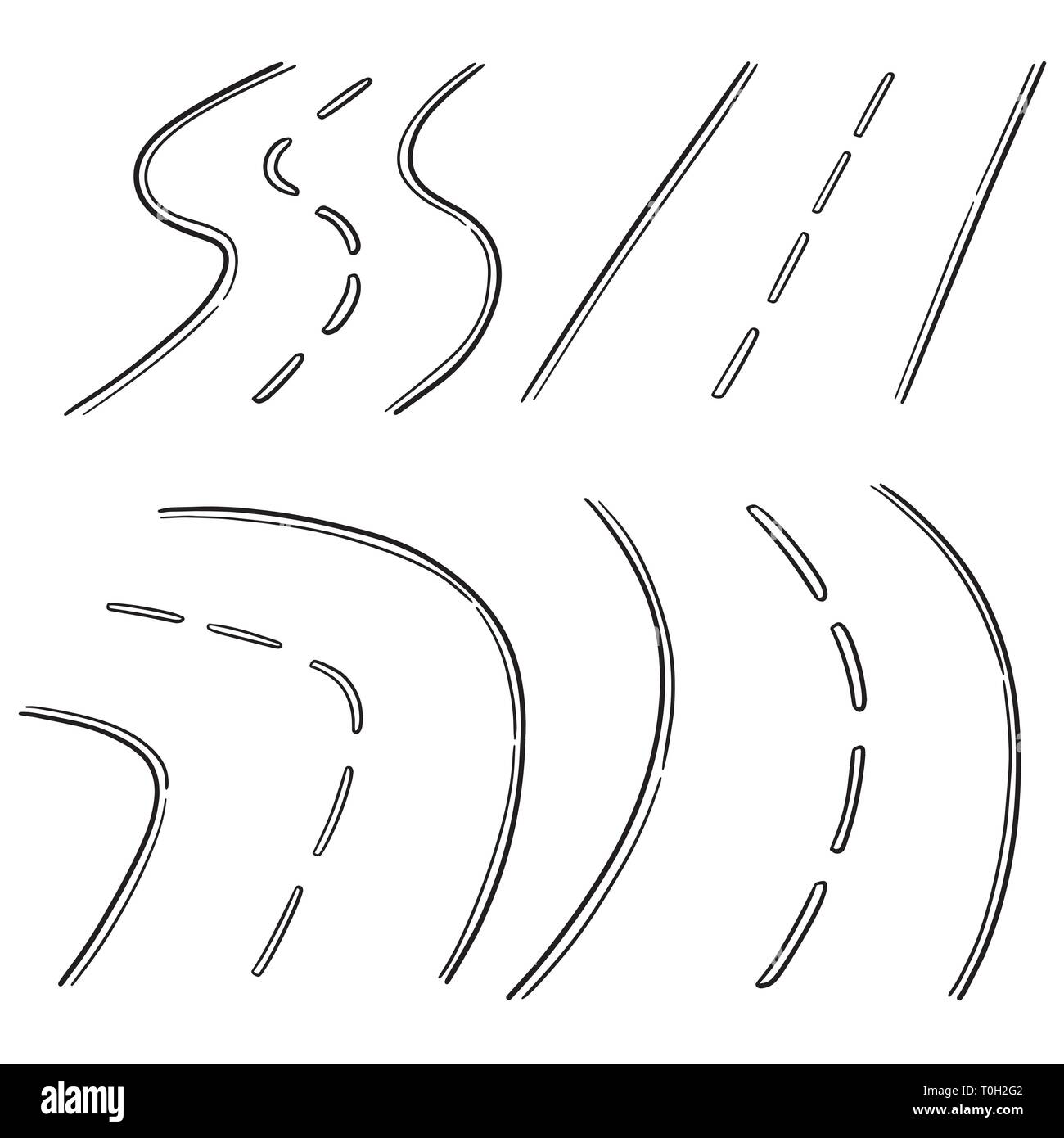 vector set of road Stock Vector Image & Art - Alamy