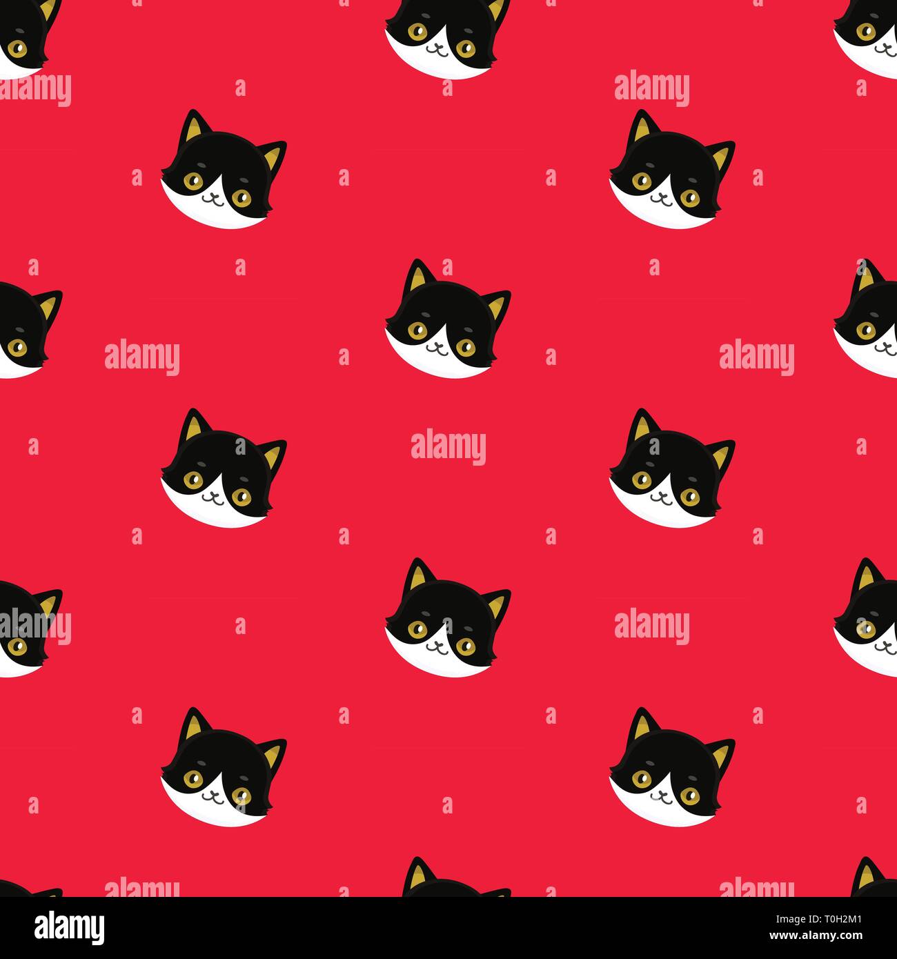 Black cat white heads Stock Vector Images - Alamy