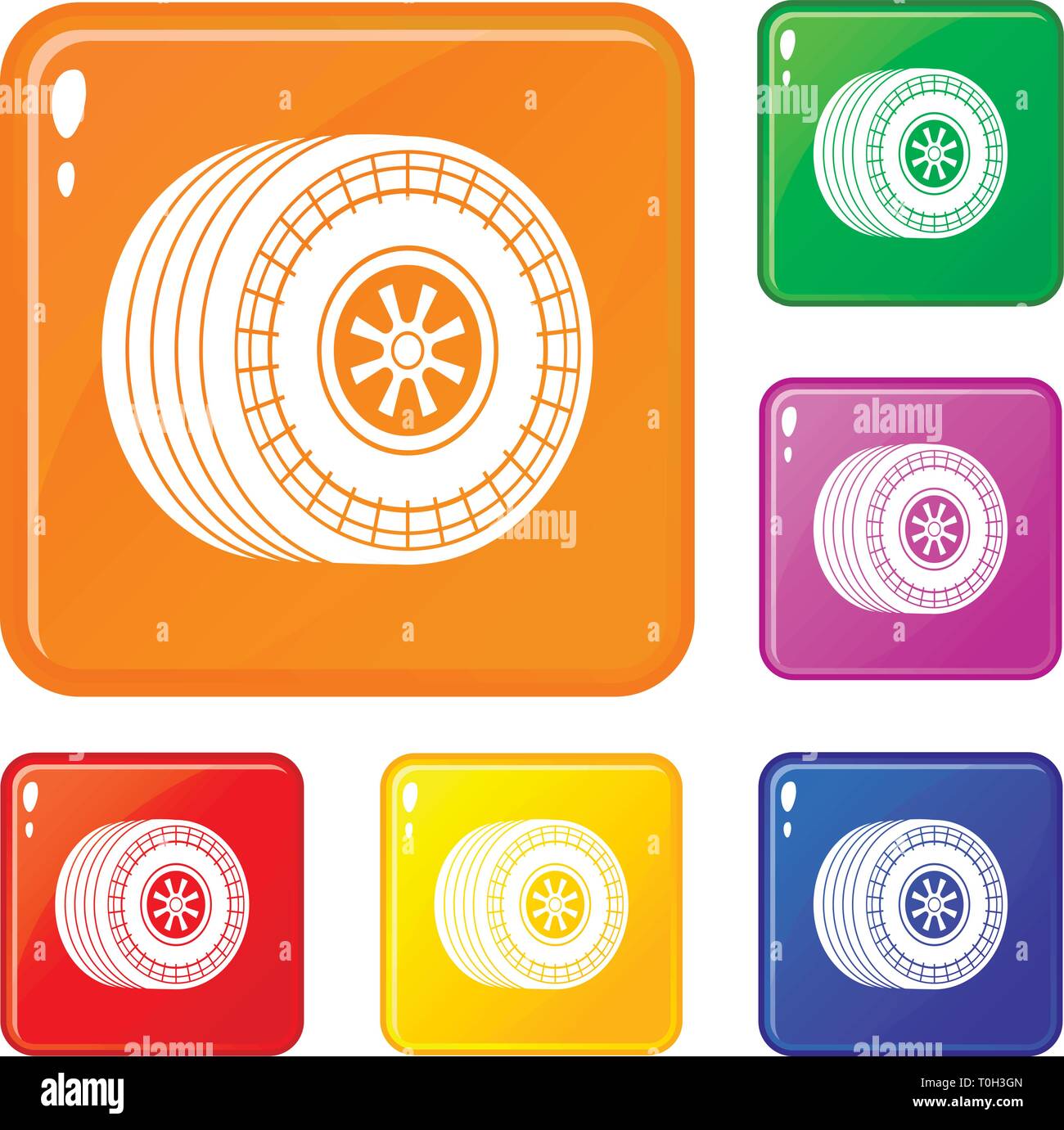 Wheel sport car icons set vector color Stock Vector Image & Art - Alamy