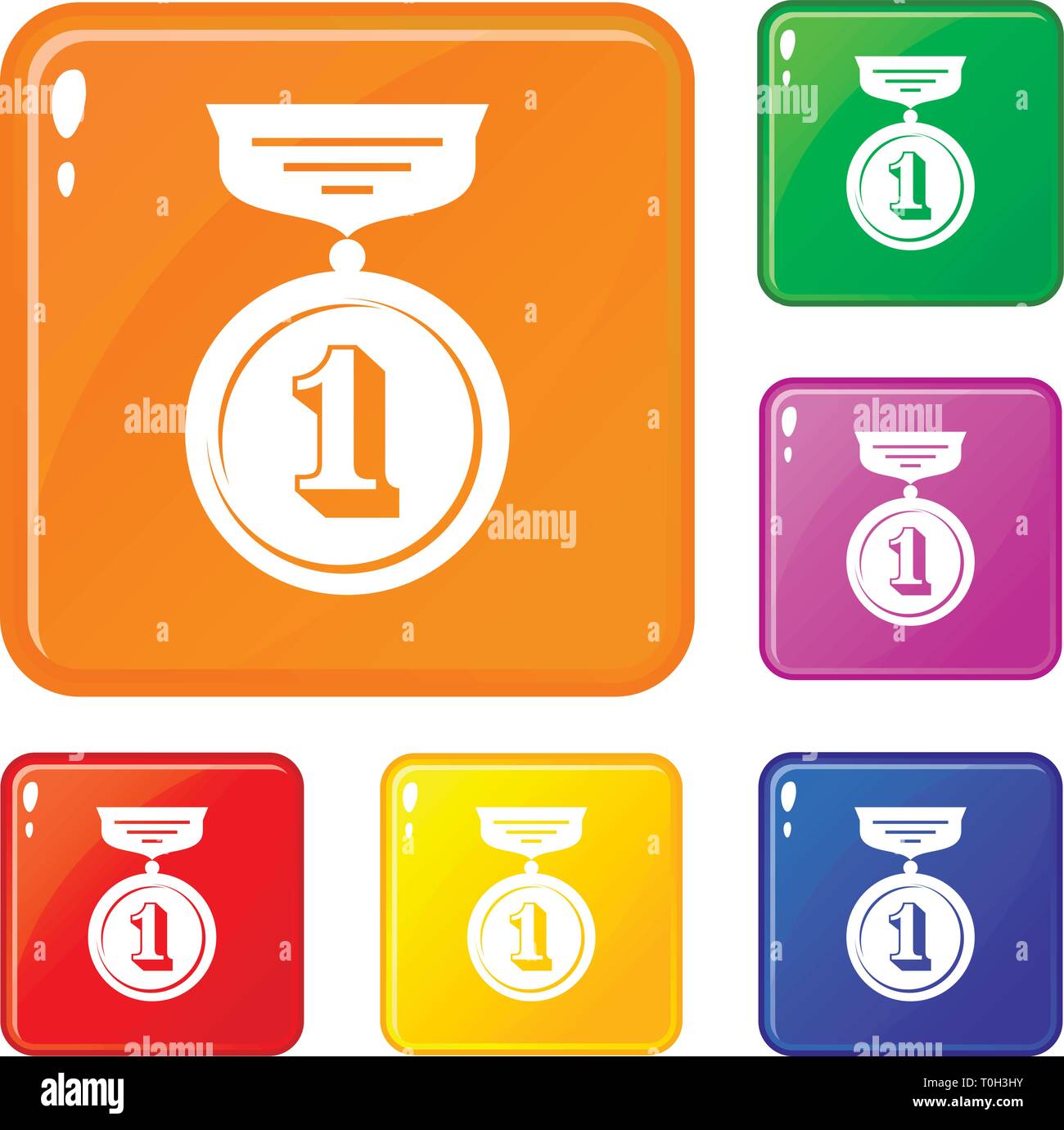 Medal icons set vector color Stock Vector Image & Art - Alamy