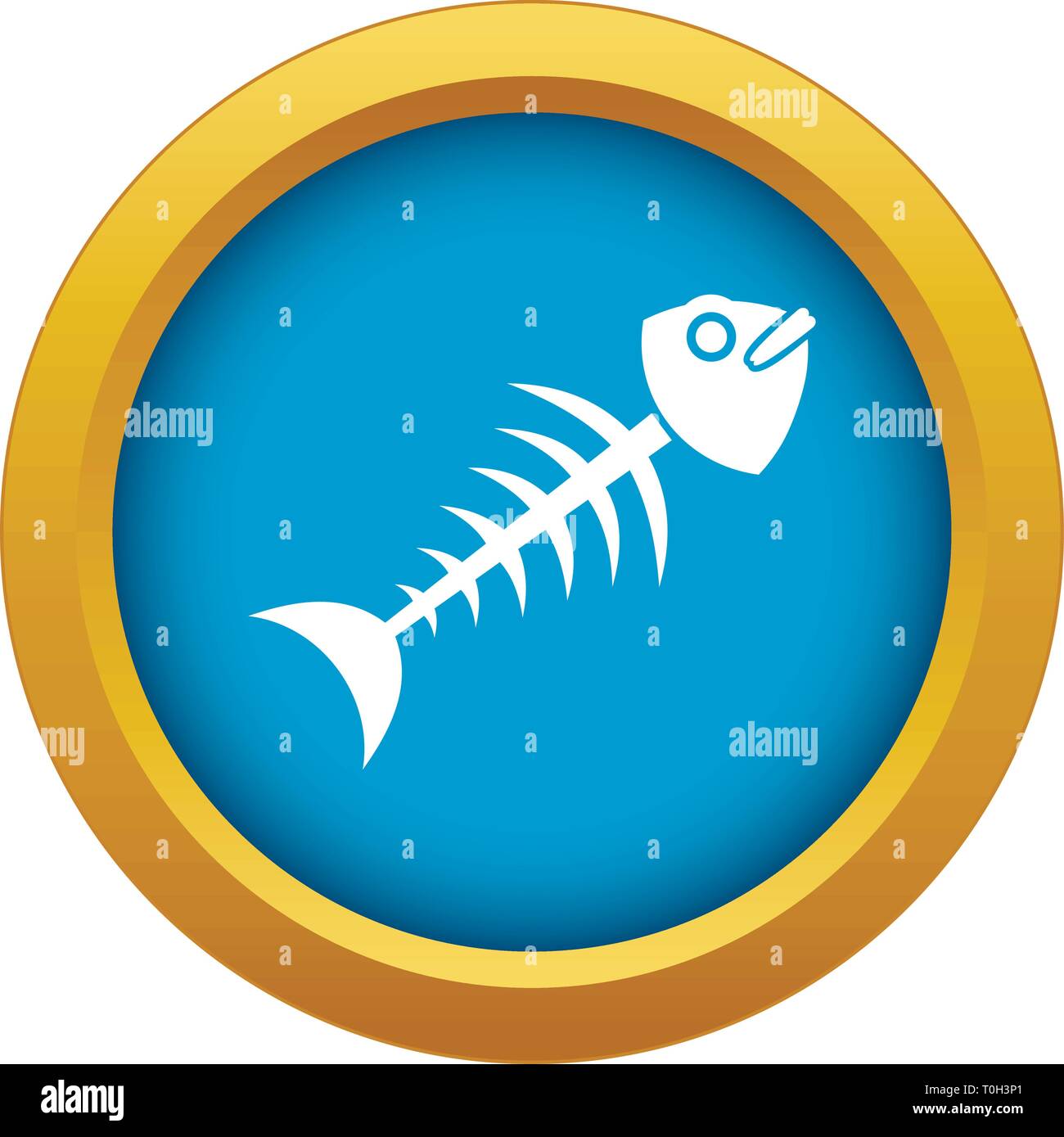 Fish bone icon blue vector isolated Stock Vector Image & Art - Alamy