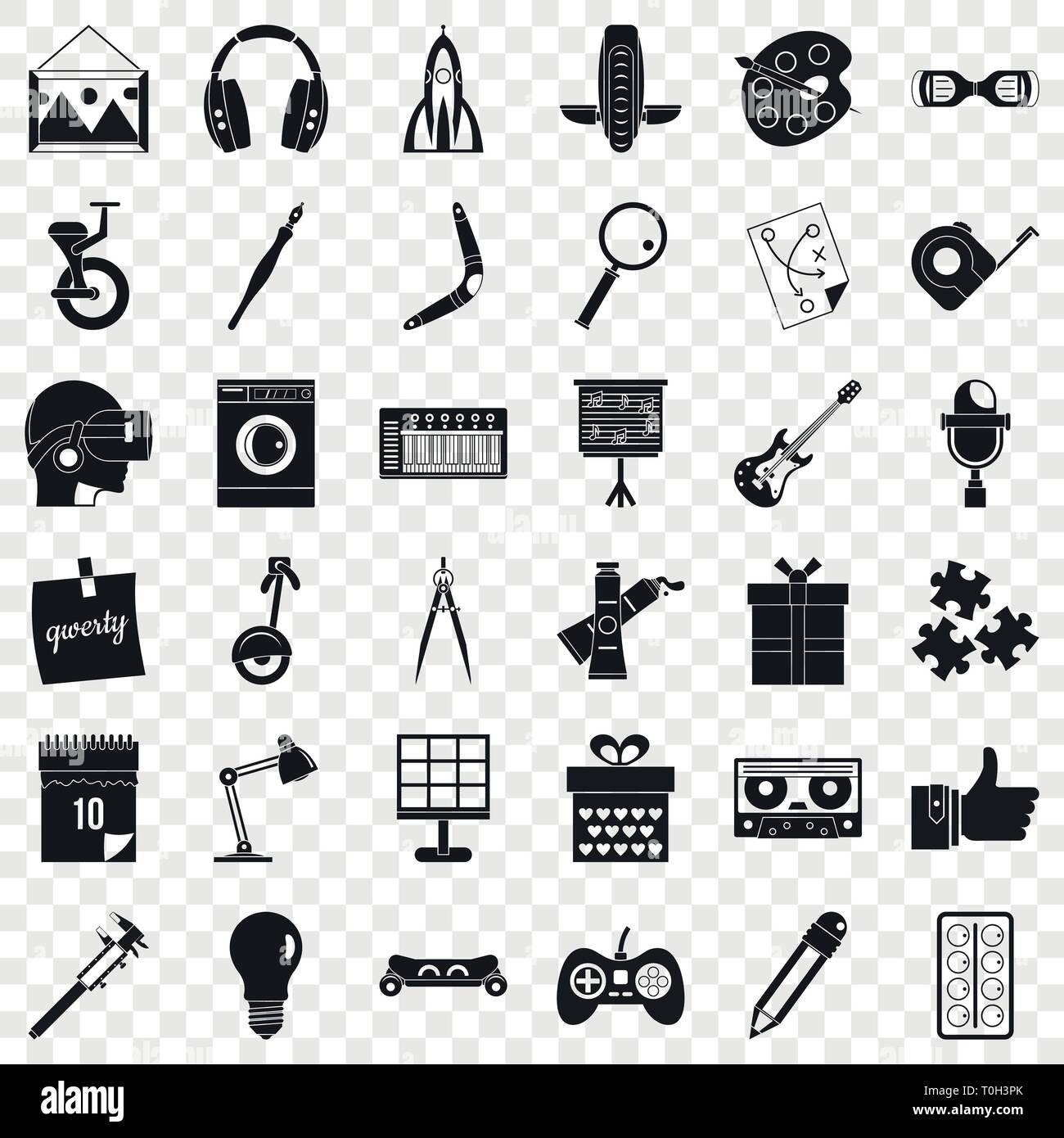 Creative working icons set, simple style Stock Vector Image & Art - Alamy