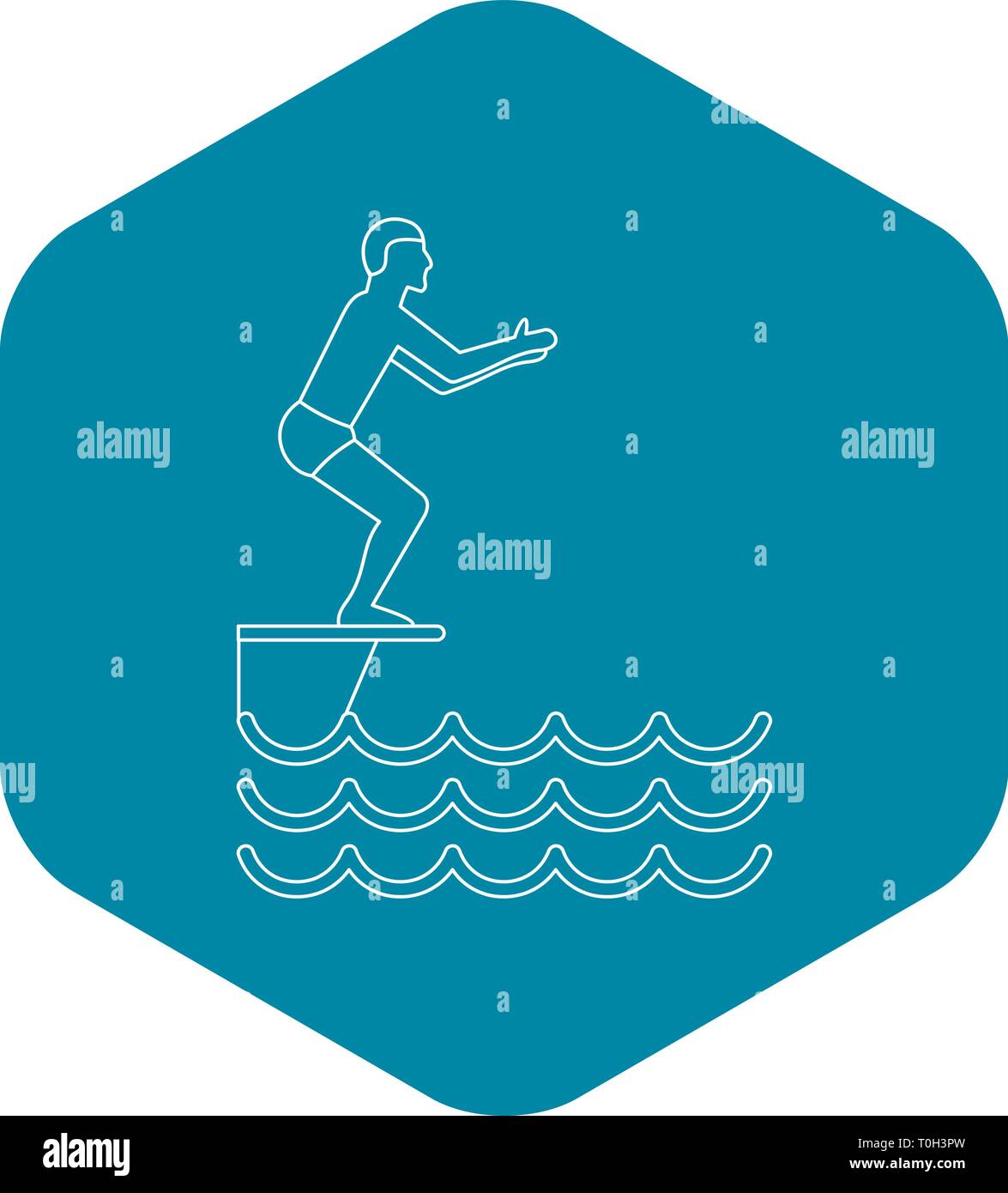 Jumping in a pool icon, simple style Stock Vector Image & Art - Alamy