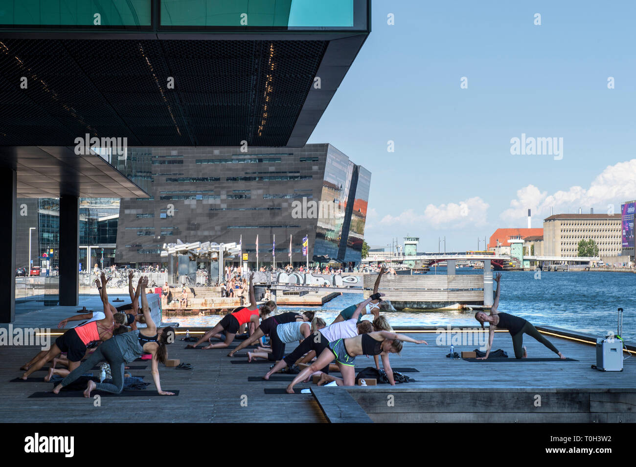 Denmark, Copenaghen, the Black Diamond building from the Blox building ...