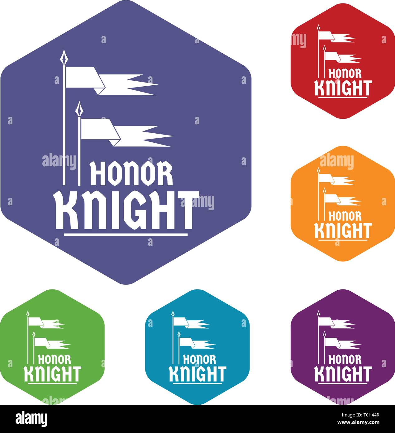 Flag knight icons vector hexahedron Stock Vector Image & Art - Alamy