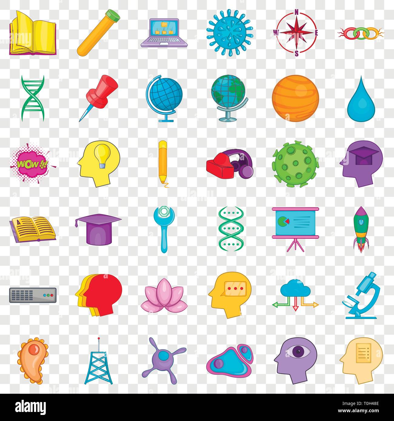 Creative puzzle icons set, cartoon style Stock Vector Image & Art - Alamy