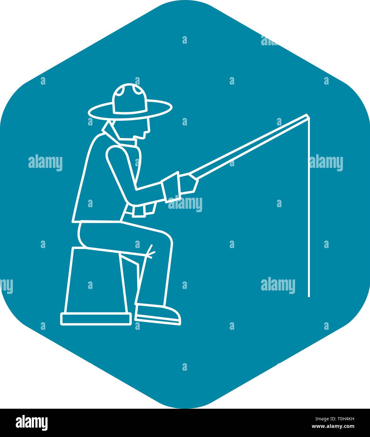 Fisherman icon, outline style Stock Vector Image & Art - Alamy