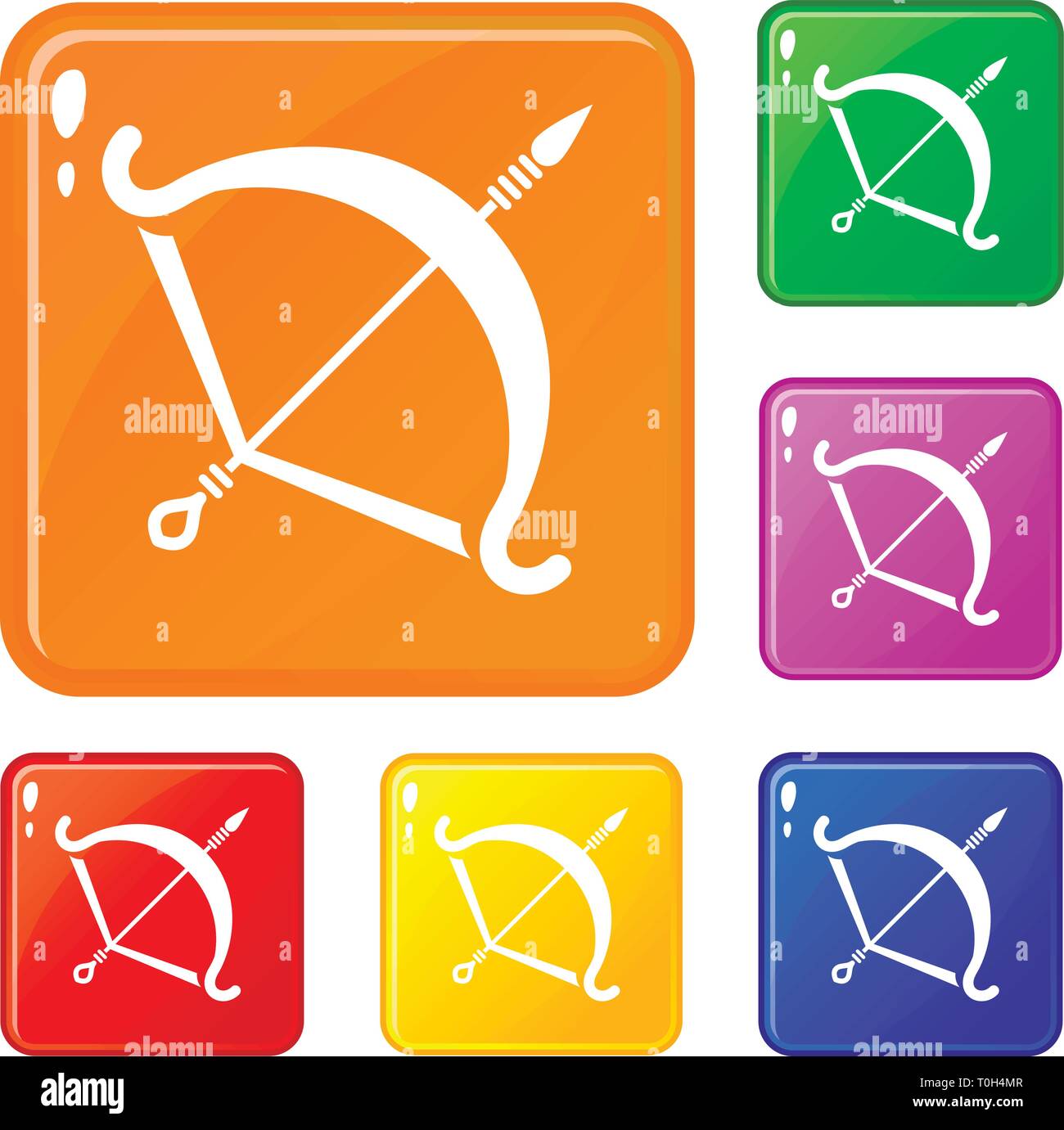 Old bow icons set vector color Stock Vector Image & Art - Alamy